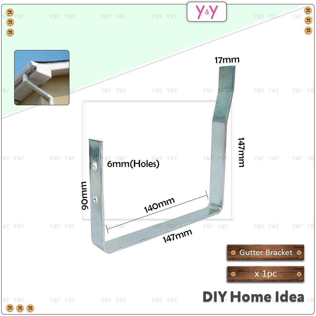 Y&Y Eco 147mmx17mmx147mm Gutter Flat Bar Iron U Bracket / Rain Gutter ...