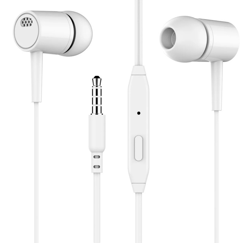 Earphone Stereo D21 High Bass Wired Earphones with Microphone 3.5mm Aux ...