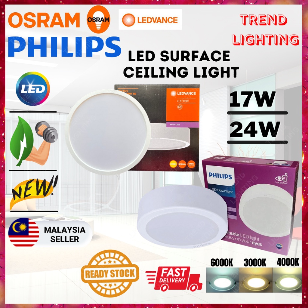 High Grade Ledvance ( Osram ) / Philips LED Surface Downlight 7" / 9 ...