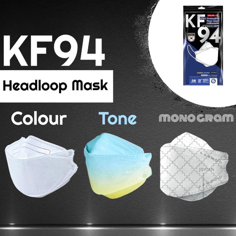 KF94 MASK HEADLOOP MASK HIJAB MASK KF94 !!4 LAYERS PROTECTION!! FACE ...