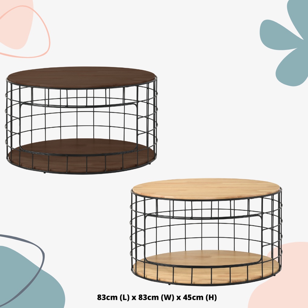 SHIRO Round Coffee Table Meja Kopi Bulat Modern Loft Style Coffee Table ...