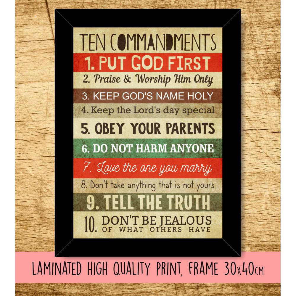 HIASAN DINDING Ten Commandments, Christian Wall Decorations, Christian ...