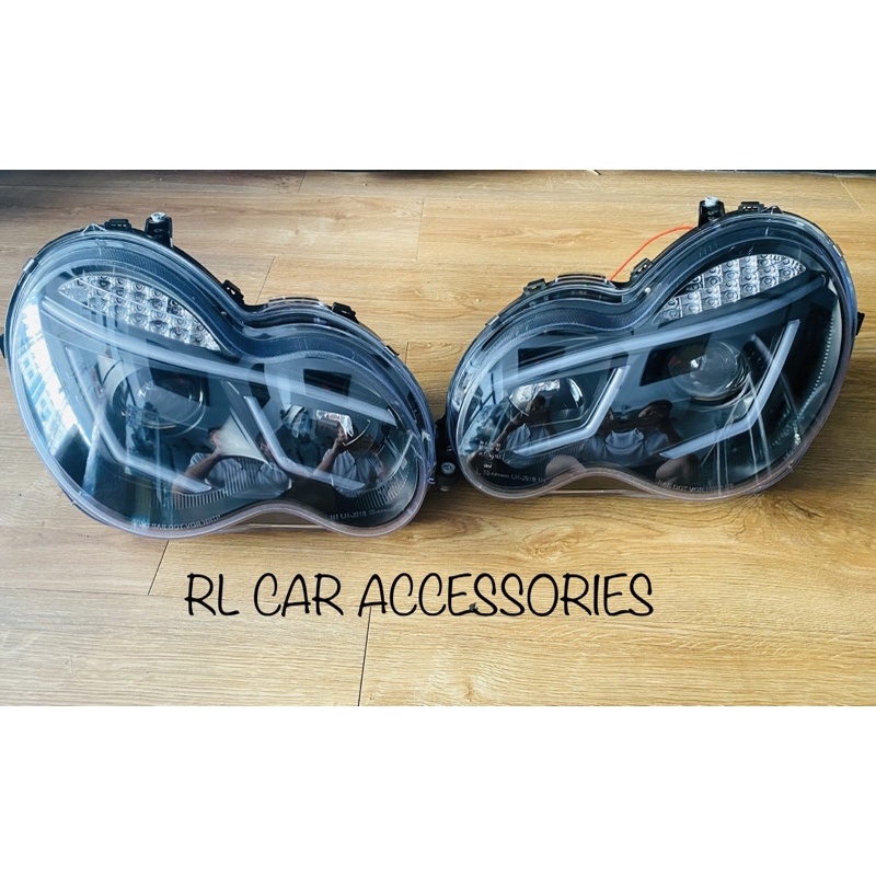 Mercedes Benz W203 Projector head lamp light LED bar headlamp headlight ...