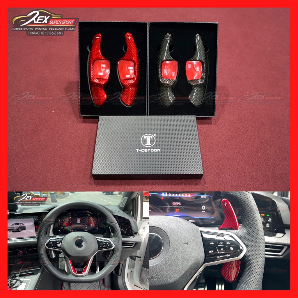 VW Volkswagen Golf Mk8 GTI / R / R-Line Paddle Shift Steering T-Carbon ...