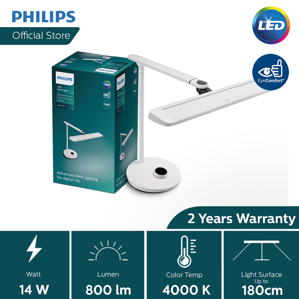 Philips LED VDTMate Table Lamp / Desk Lamp 2700-6500K 14W for Office ...