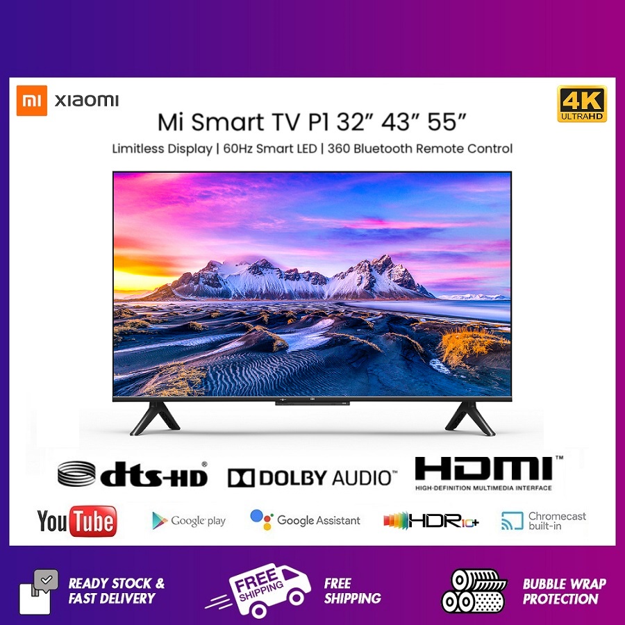 Xiaomi Mi Smart TV P1 (32"/43”/55” | 4K UHD, Android 10 Smart TV) 1 ...
