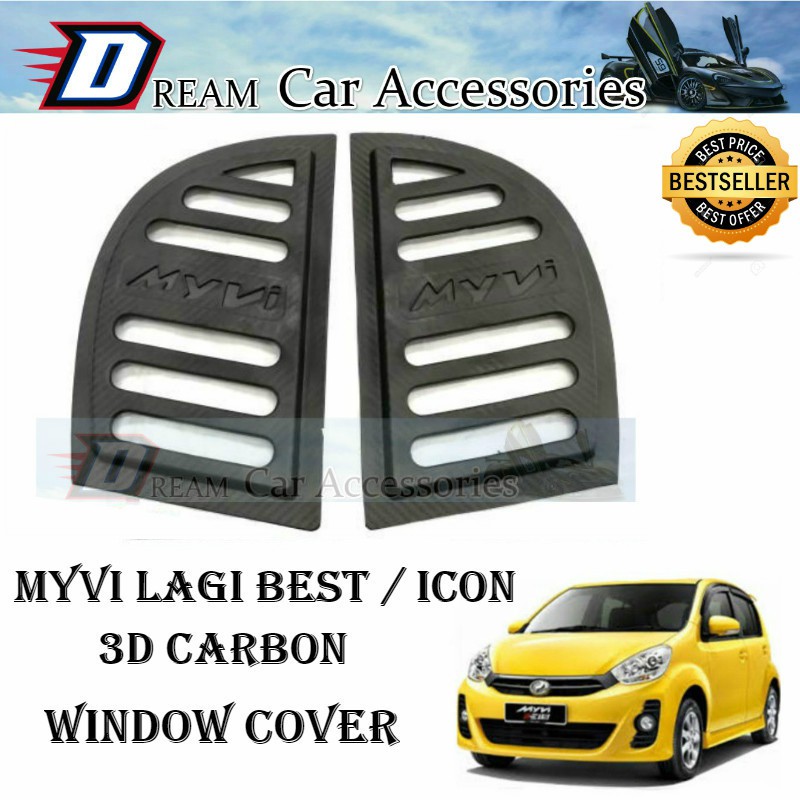 Perodua Myvi Lagi Best / Icon 3D Carbon Triangle Mirror Rear Side ...