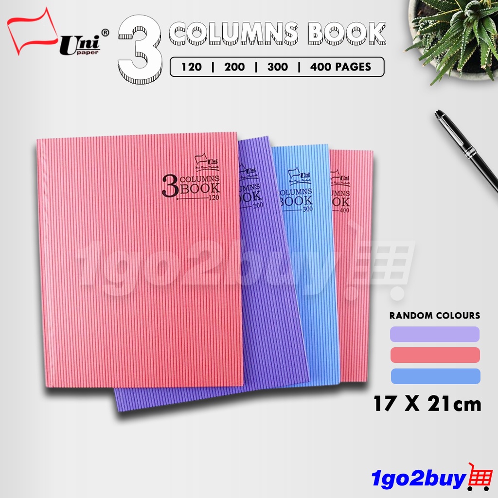 Uni Paper 3 Columns F5 Quarto Book 120Pgs / 200Pgs / 300Pgs / 400Pgs ...