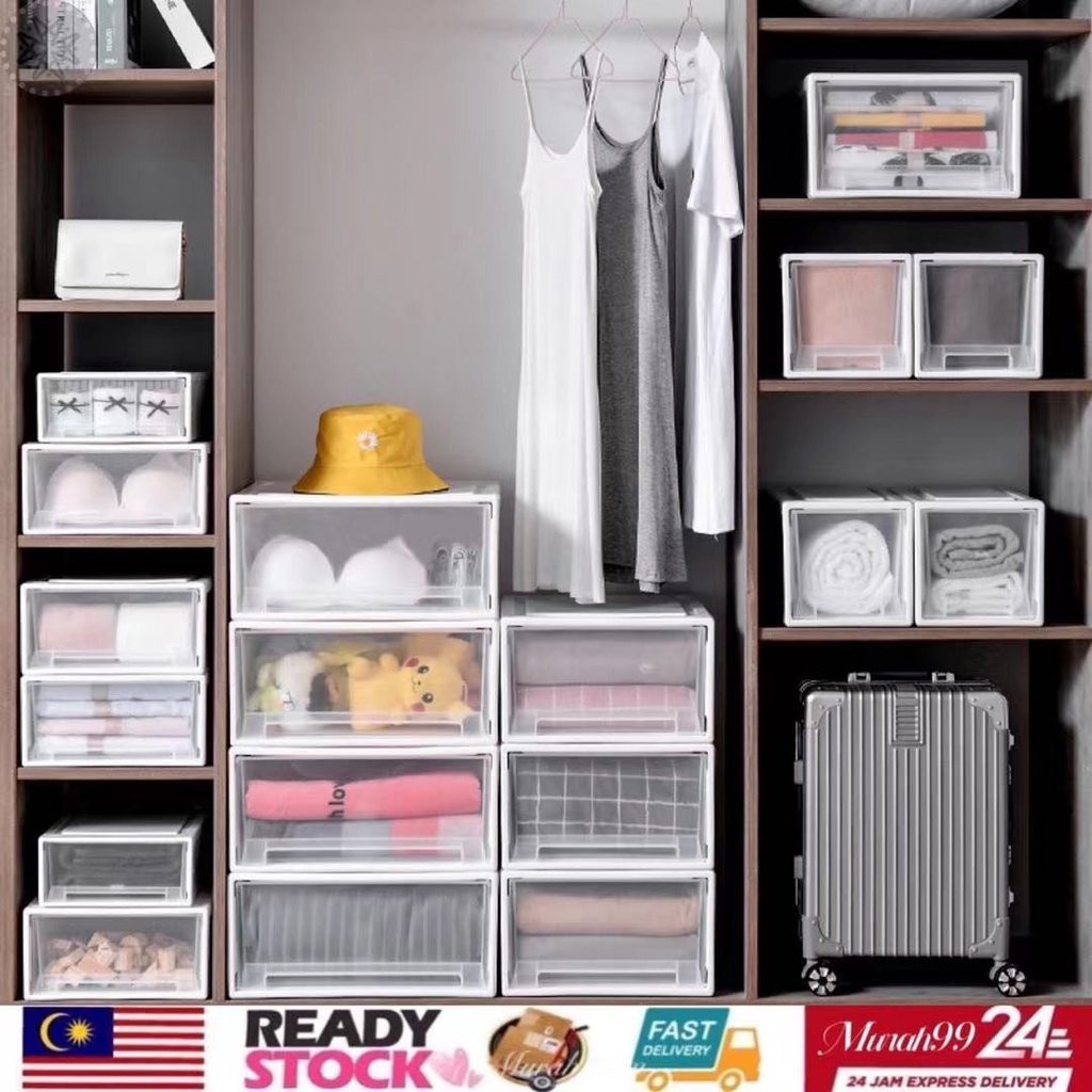 MURAH Organizer Stackable Slim Storage Organizers Clothes Wardrobe ...