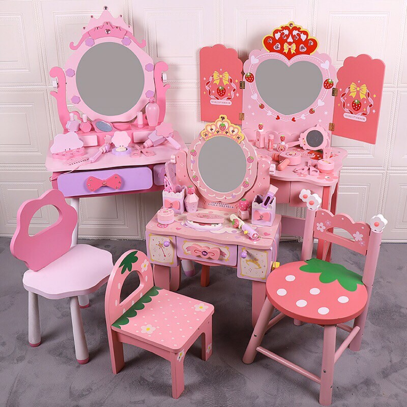 [KL READY STOCK] Wooden Toys : Princess Make Up Table Playset with full ...