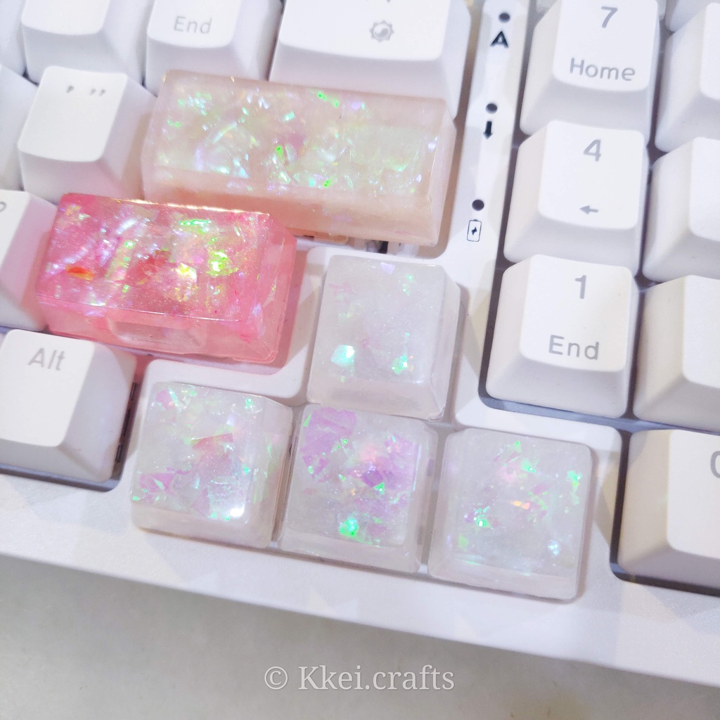 Kkei Ice Block Keycaps for Cherry MX Switches, Handmade Resin Keycaps ...