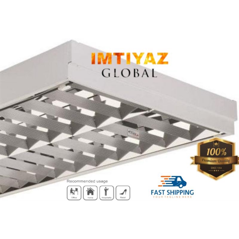 LED Ceiling / Surface Double Tube Reflector 2 x 4ft | Shopee Malaysia