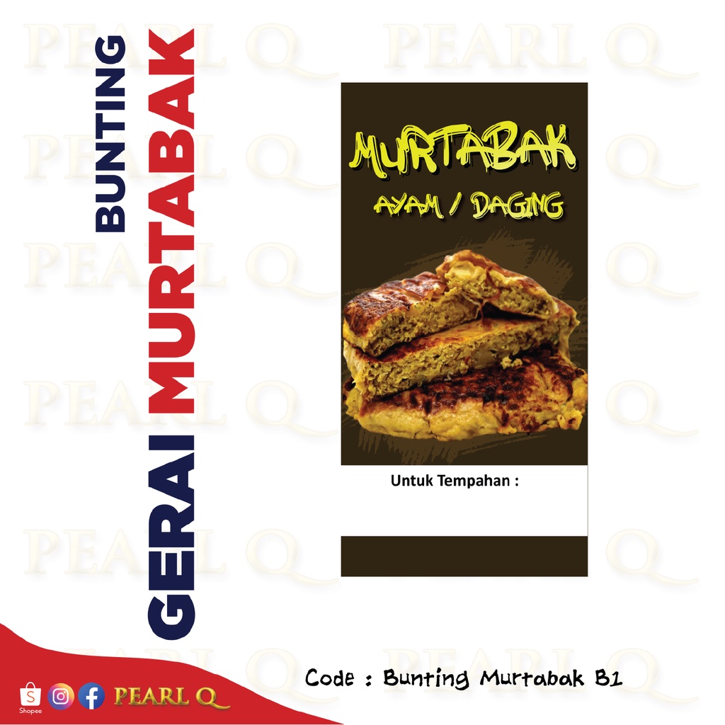 Banner Gerai Makanan Murtabak Pasar Malam Bunting Nasi Lemak Teh Ais ...