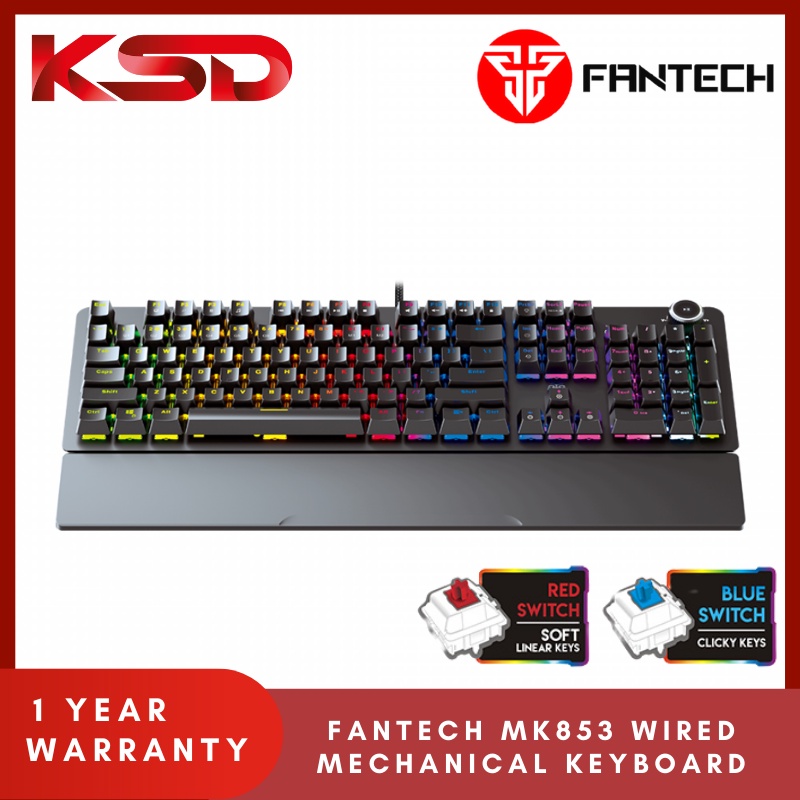FANTECH MK853 Wired Mechanical Keyboard Black, White, Pink Colors - Red ...