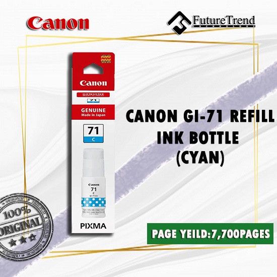 Canon GI-71 GI71 Original Refill Ink Bottle (Cyan) | Shopee Malaysia