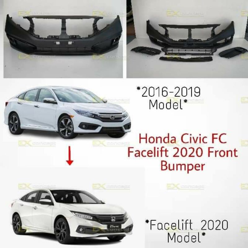 Honda Civic FC Convert to Facelift RS Front Bumper ( PP ) | Shopee Malaysia