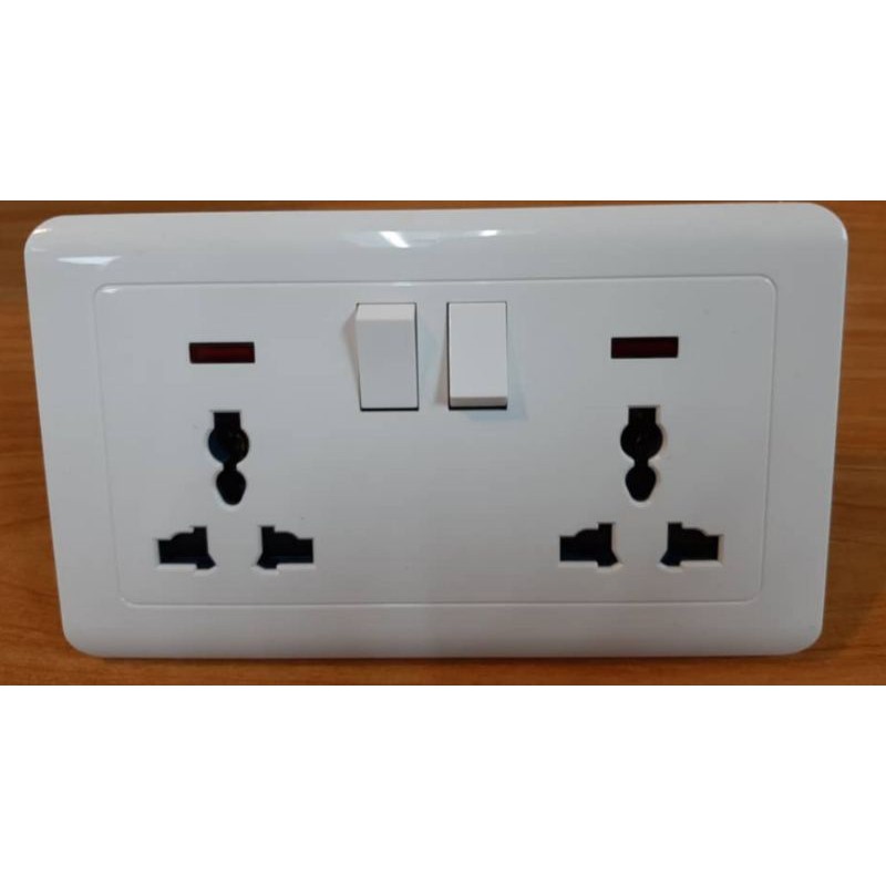 Jy 13A Twin Multi/Universal switch socket with LED indicator light ...