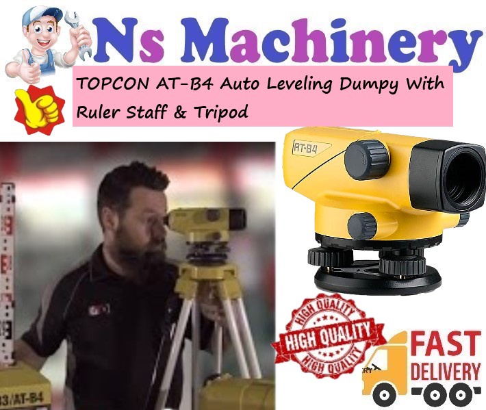 TOPCON AT-B4 Auto Leveling Dumpy With Ruler Staff & Tripod | Shopee ...