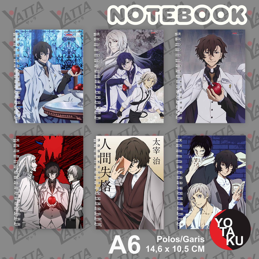 Anime Notebook Size A6 14,6 x 10,5 cm Bungo Stray Dogs Dazai Chuuya ...
