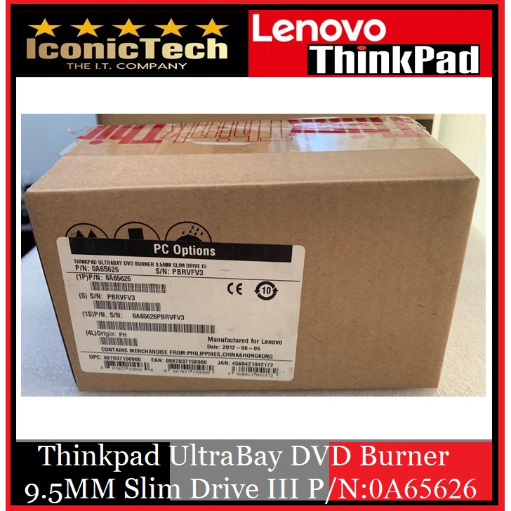 Lenovo Thinkpad Ultrabay DVD Burner 9.5mm Slim Drive III (P/N:0A65626 ...
