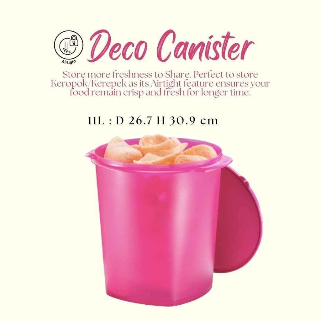 Tupperware Tall Canister 10L/ New Deco Canister 11L/ 3.8L Simpan ...