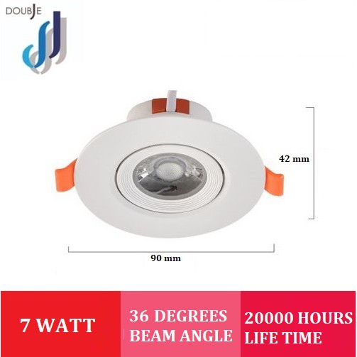 7W LED EYEBALL DOWNLIGHT ADJUSTABLE ( 3000K/6500K ) | Shopee Malaysia
