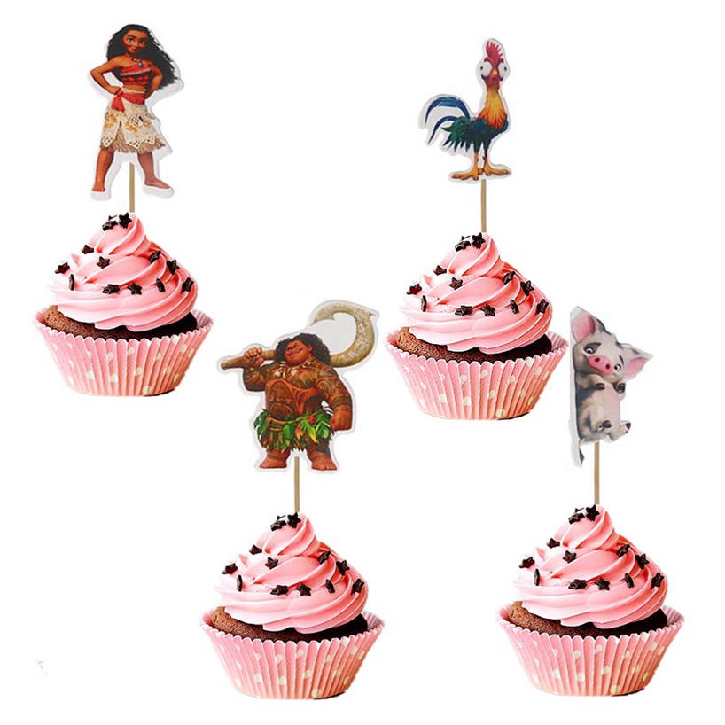 24pcs Cupcake Toppers Cute Cartoon Princess Theme Cake Decorations ...