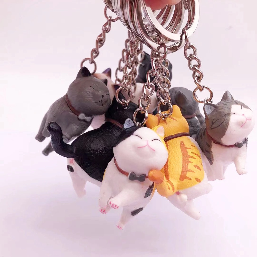 Kawaii Cat Keyrings Charms for Women Men Car Keys Creative Metal Animal ...