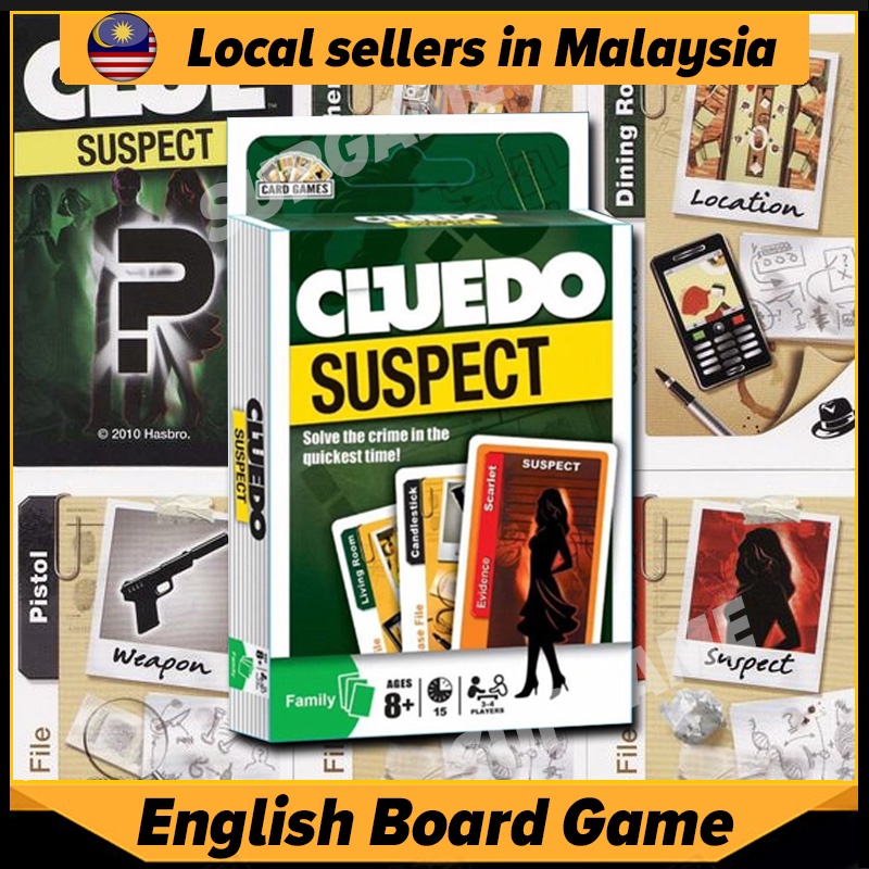 Cluedo Suspect board Game Mental Logical Reasoning Card Game English ...