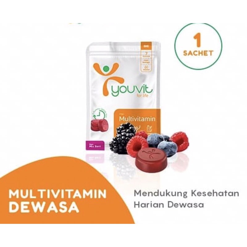 Youvit multivitamin gummy adult sachet 7 gummy (vitamin candy) | Shopee Malaysia