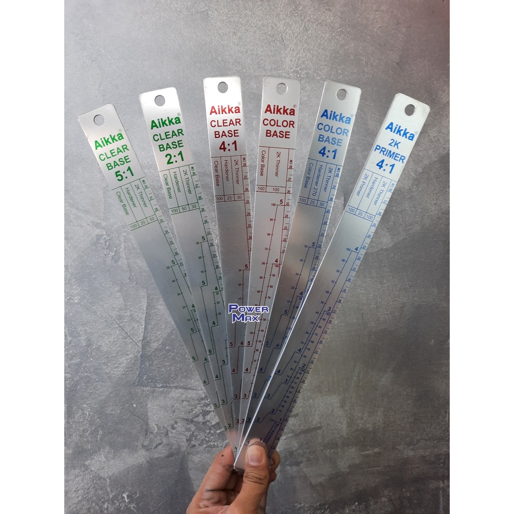 AIKKA PAINT MEASURING RULER FOR MIXING CLEAR / PRIMER / 2K PAINT etc ...
