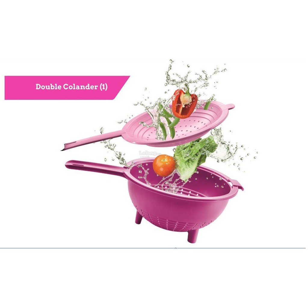 Tupperware Double Colander Pink NEW | Shopee Malaysia