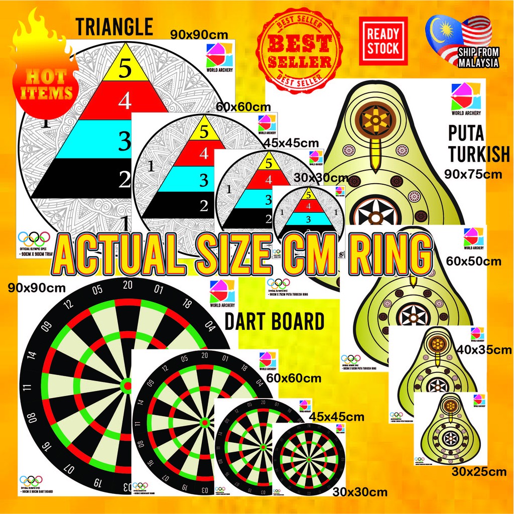 ARCHERY TARGET FACE | TARGET ANAK PANAH | WATER RESISTANCE | PUTA ...