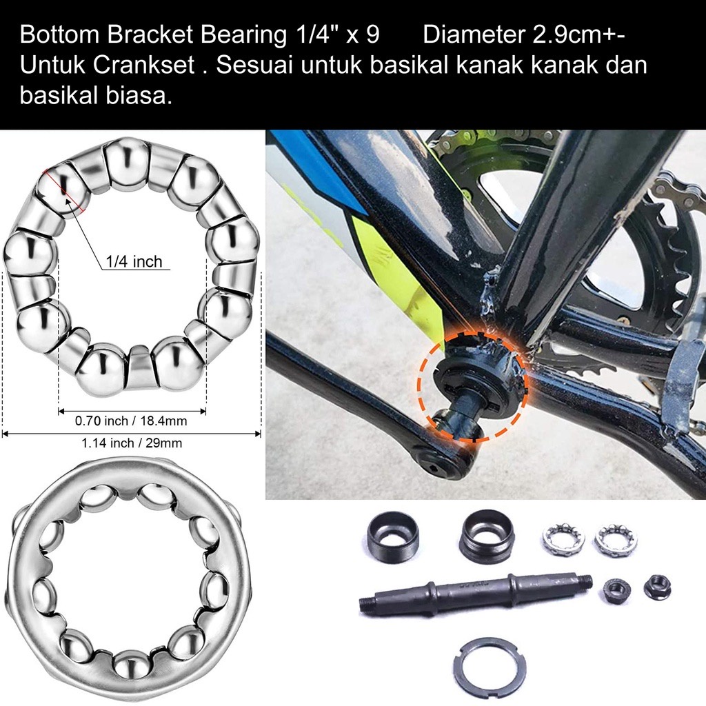 🔥 Bicycle Bearing & Bering Basikal Crank BB Fork Headset Rim Wheelset ...