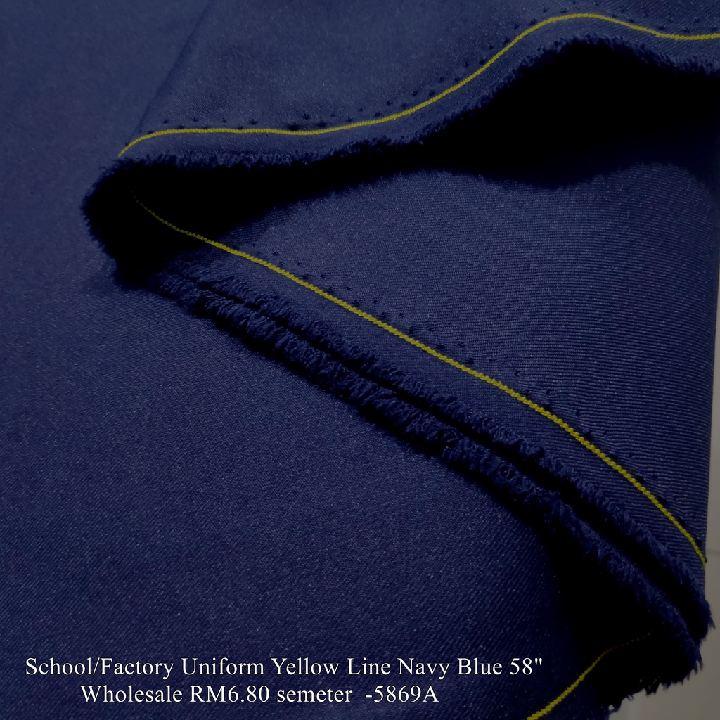 Kain Uniform Polis Line Kuning Dark Blue & School/Factory Uniform ...
