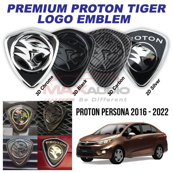 Car Emblem PROTON PERSONA VVT 2016 - 2022 Logo 3D Tiger No Color Fade ...