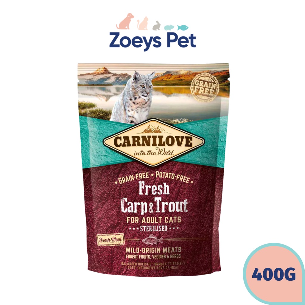 Carnilove Cat 400g Dry Cat Food (Chicken & Rabbit/Carp & Trout/Salmon ...