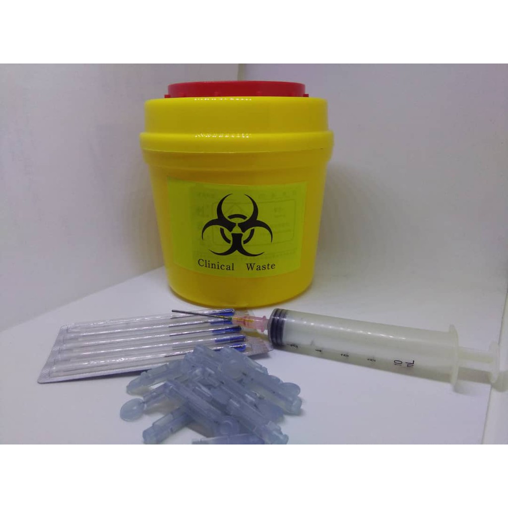 TONG SAMPAH KUNING KLINIKAL 800 ML / 15L (ISIAN JARUM AKUPUNTUR+JARUM ...