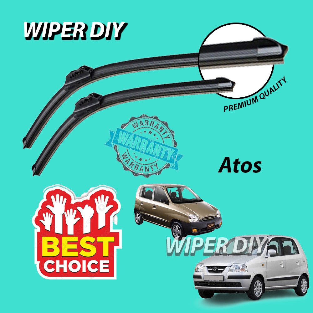 Hyundai Inokom Atos 1997 - 2007 Silicone Wiper Blade Windscreen Viper ...