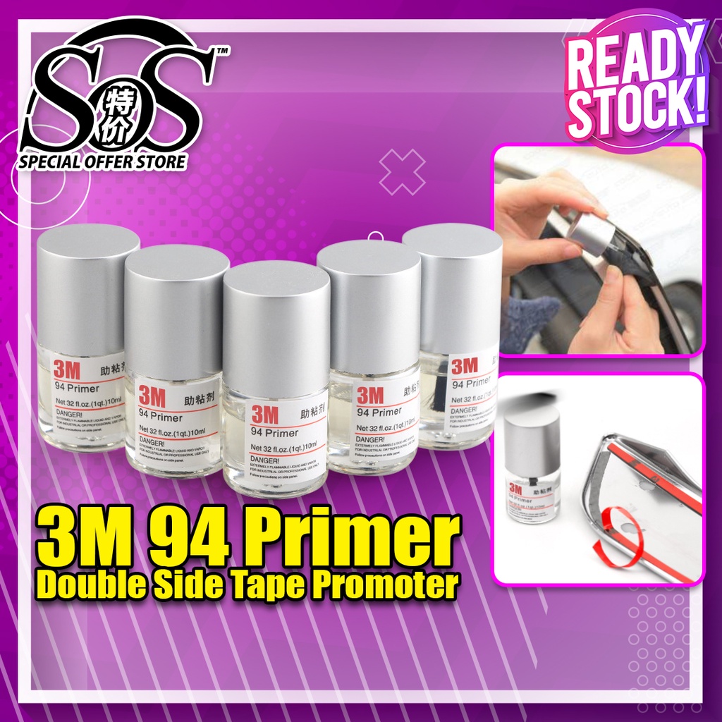 Genuine 3M Double Side Tape Promoter 94 Primer Applicator 10ml Adhesive Helper Strong Durable ...