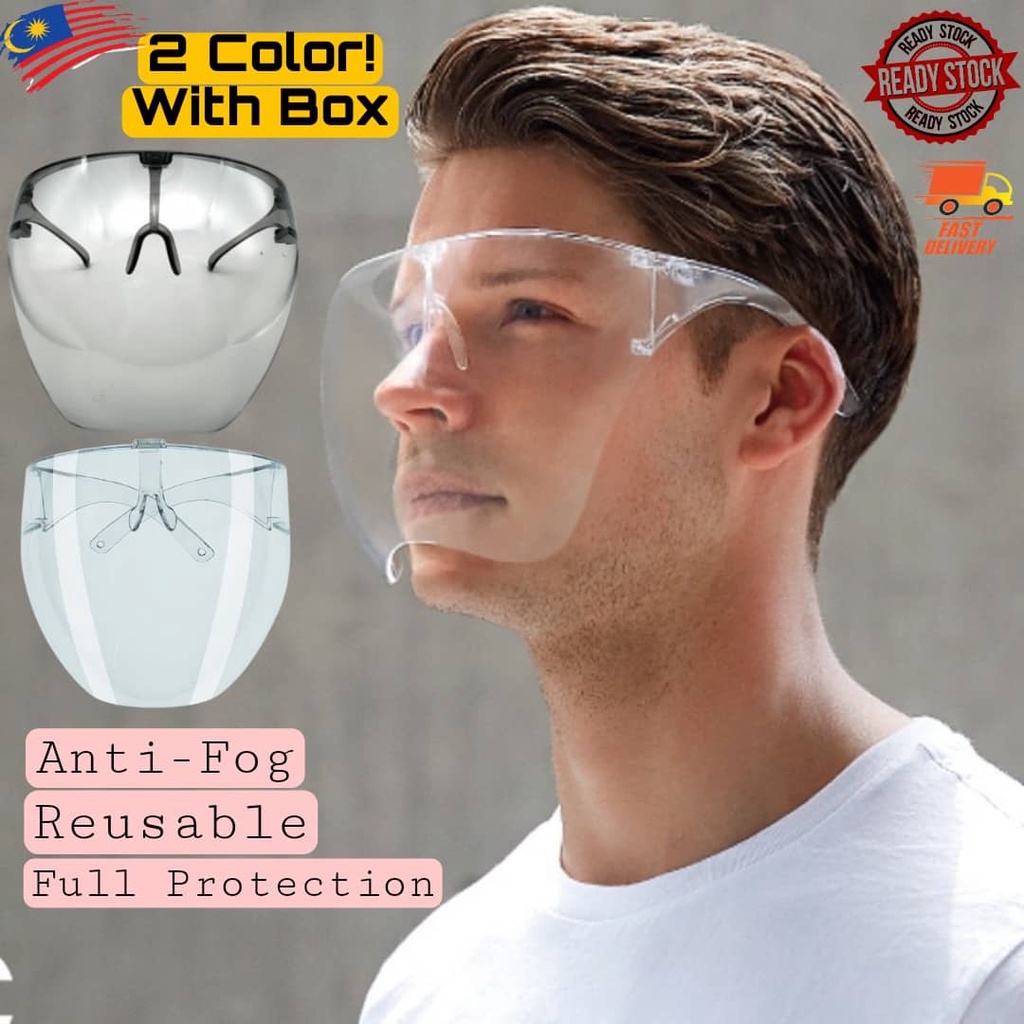 Reusable Hard Full Face Shield Transparent Face Shield Protective Mask ...
