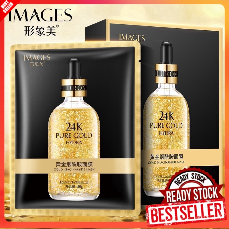 [Ready Stock] IMAGES 24K Pure Gold Hydra Gold Niacinamide Facial Mask ...