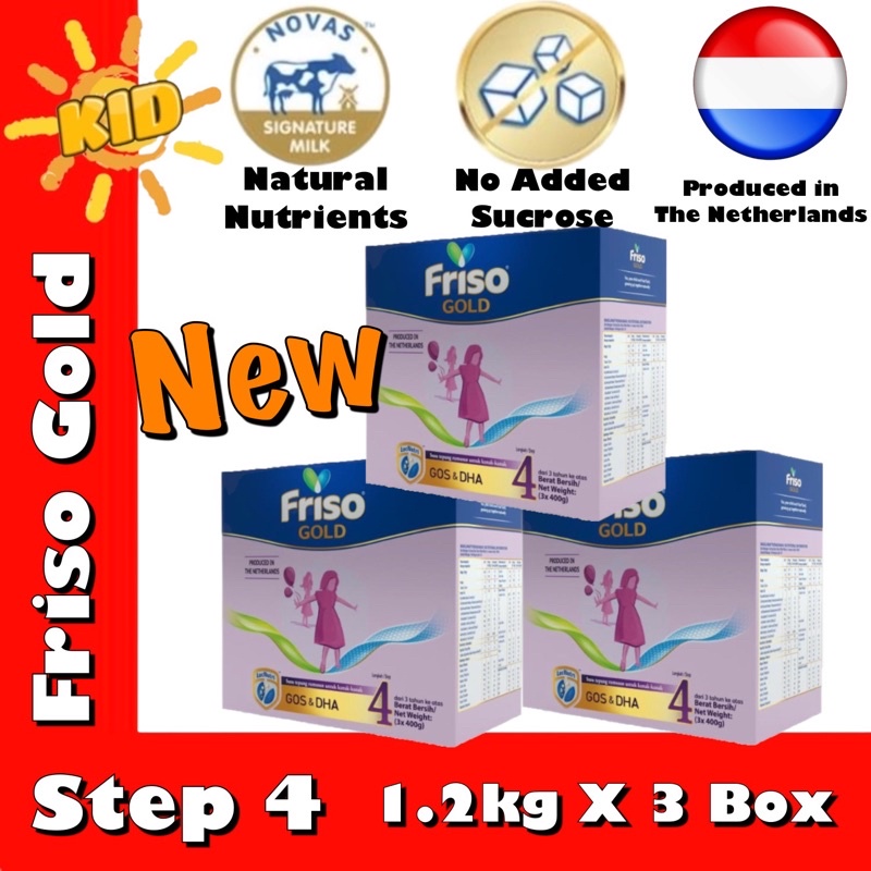 Friso Gold New Packing Step 4 1.2kg X 3Boxes (Exp : 04/2025) | Shopee ...