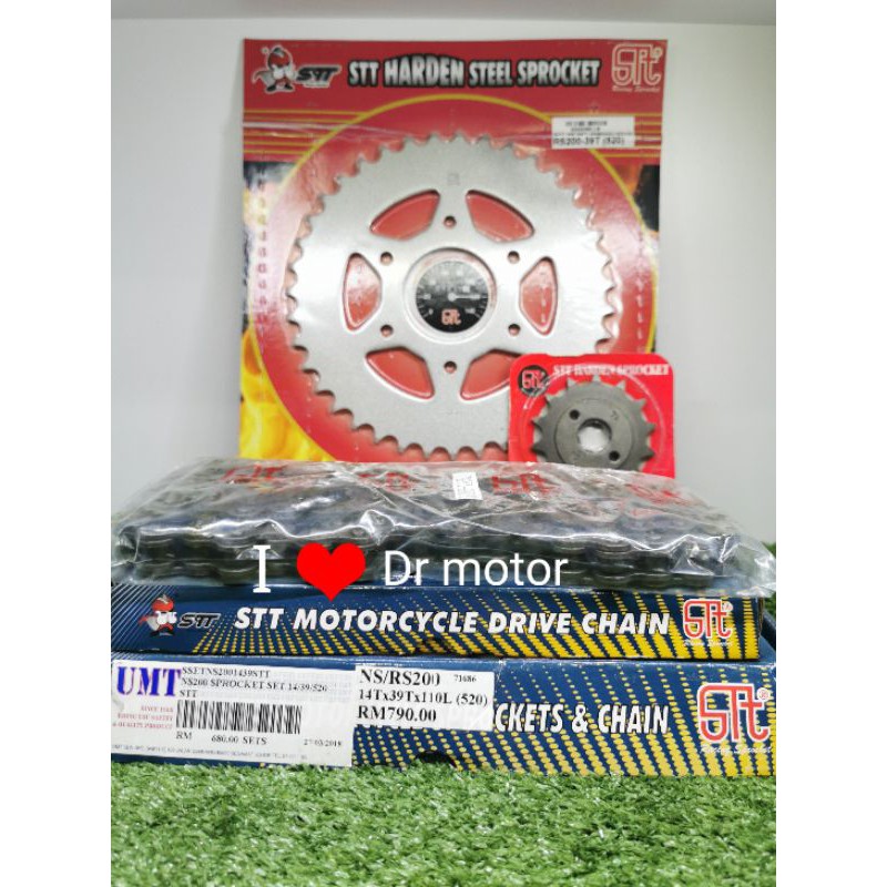 MODENAS NS200 RS200 PULSAR NS 200 RS STT Sprocket Set Chain Heavy Duty ...