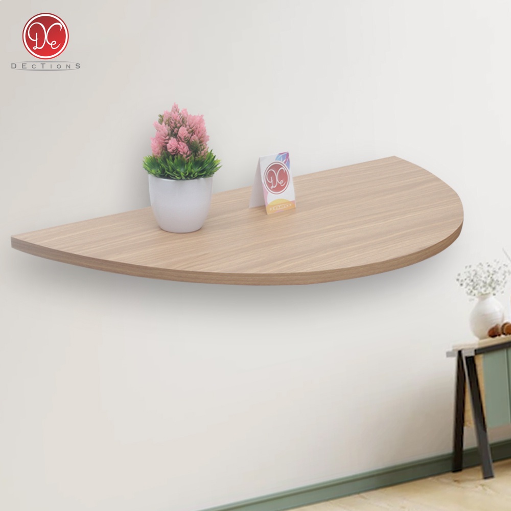 Dections Half Round Wall Table 80x40cm Wooden Floating Desk Kitchen/Dining Room/Minimalist Room ...