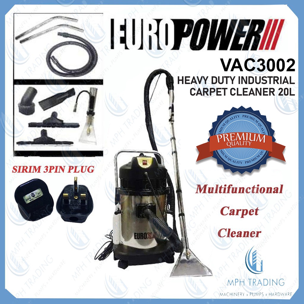 Europower VAC3002 Heavy Duty Industrial Carpet Cleaner 20L Capacity ...