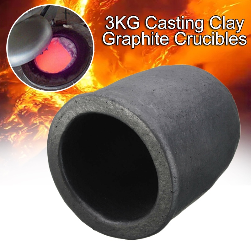 3KG Casting Clay Graphite Crucible Refining Melting Aluminium Brass ...