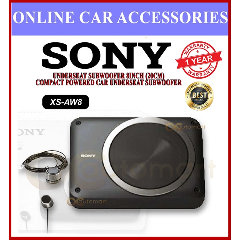 Sony Underseat Subwoofer XS-AW8 - 8inch (20cm) Compact Powered Car ...