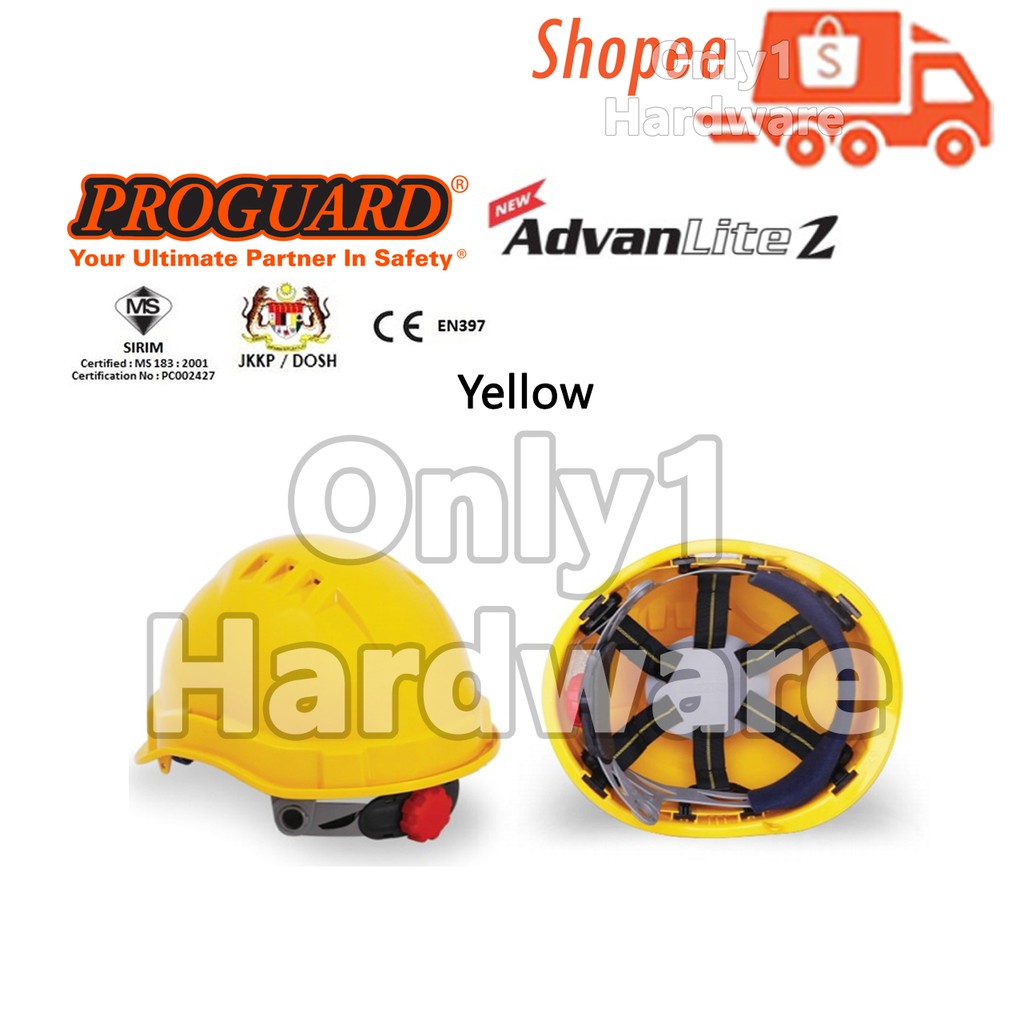 PROGUARD ADVANLITE II SAFETY HELMET 2 BELTS ABS VENTILATION SAFETY ...