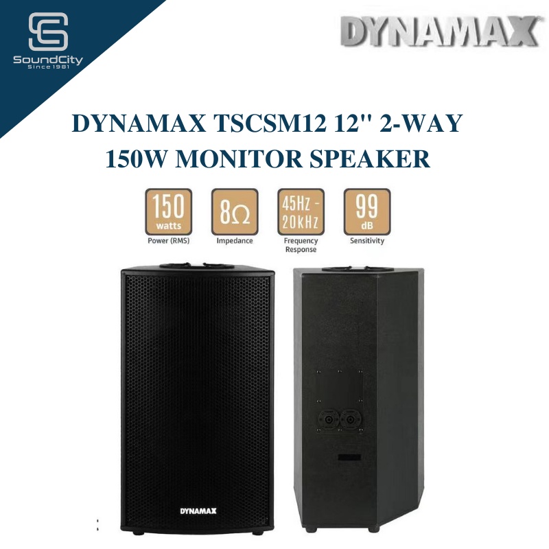 DYNAMAX TSCSM12 12" 2-WAY 150W Monitor Speaker Passive Loudspeaker | Shopee Malaysia